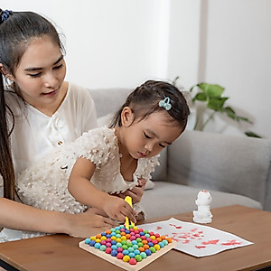 balacoo Bead Elimination Board Game for Adult Rainbow Ball Toy Wooden Toy