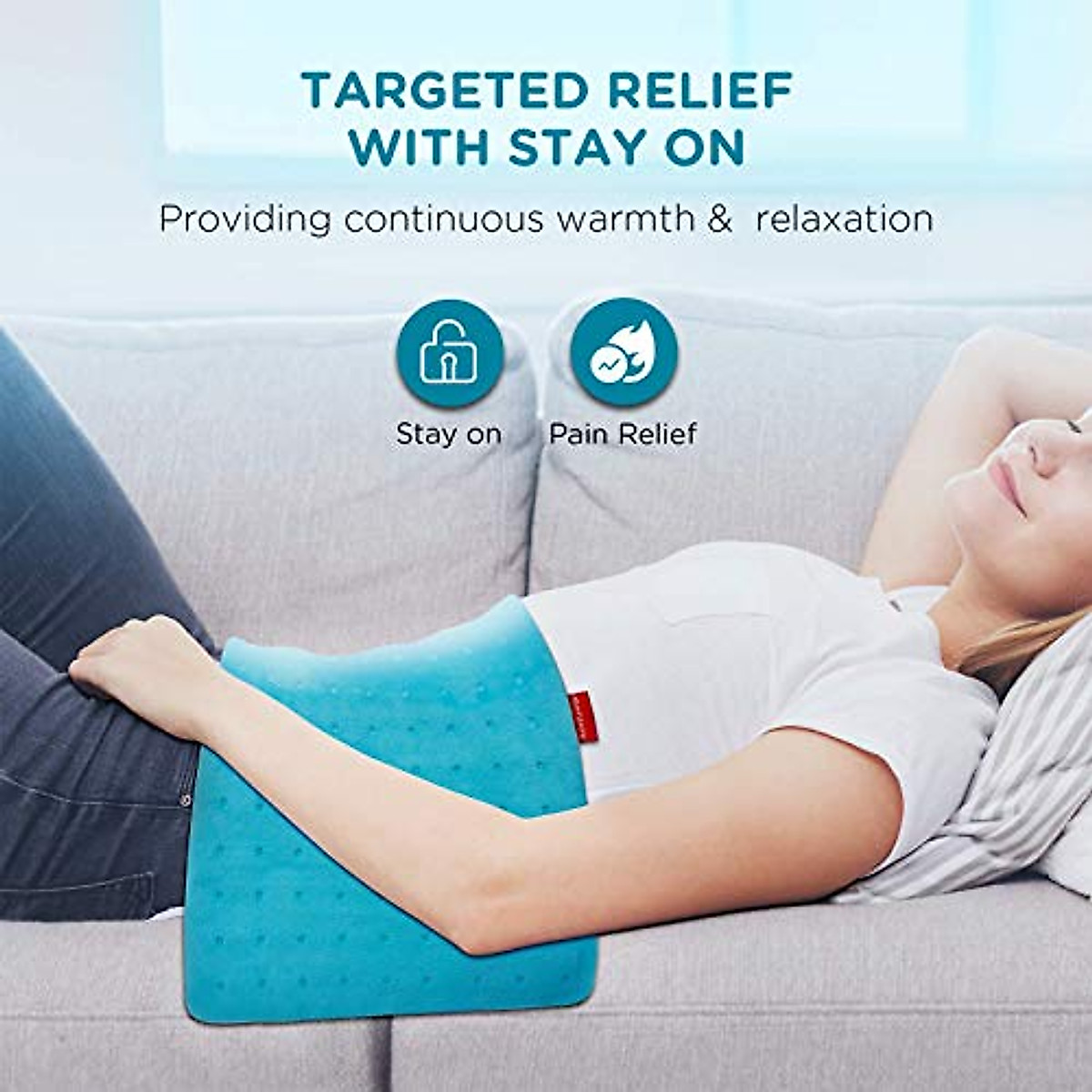 Comfytemp Heating Pad Upgraded, Electric Heat Pad | 9 Heat Setting, Stay On, 11 Timers Auto-Off, Ultra-Soft | 12 x 24 Inch Heated Pad for Cramps, Back Pain Relief, Neck and Shoulders, Machine Washable