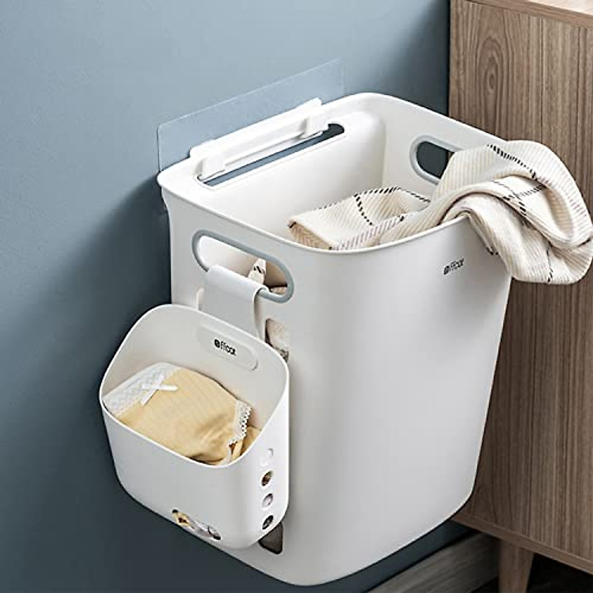 Wuluwala Plastic Hanging Shower Basket, Bath Shower Connecting Organizer Storage Basket with Hook for Bathroom Kitchen Pantry Bathroom Dorm Room