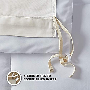 Inspire by INTELLIGENT DESIGN Reversible 100% Cotton Sateen Duvet - Breathable Comforter Cover, Modern All Season Bedding Set with Sham (Insert Excluded), Cape, Chevron Grey Full/Queen(90"x90")