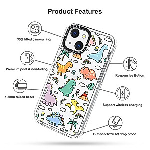 MOSNOVO Compatible with iPhone 13 Case, Cute Dinosaur [ Buffertech Impact ] Shockproof Protective Transparent TPU Bumper Clear Phone Case Cover Designed for iPhone 13 6.1"