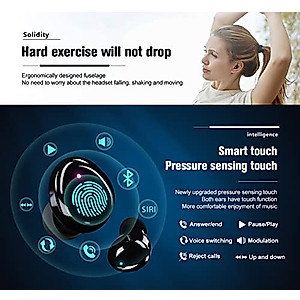 RISTARWH Bluetooth Earbuds V5.3 Headphones Ture Wireless Earphones, IPX7 Waterproof in-Ear Headsets, Built-in Mic in-Ear Headsets Deep Bass for Sport/Gaming/Workout
