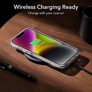 ESR for iPhone 14 Plus Case, 3 Stand Modes, Military-Grade Drop Protection, Supports Wireless Charging, Slim Back Cover with Stand, Phone Case for iPhone 14 Plus, Metal Kickstand Case, Clear