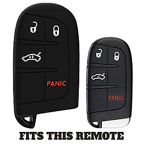 KeyGuardz Keyless Entry Remote Smart Key Fob Shell Cover Rubber Case for Chrysler 300 Dodge Challenger Charger Dart (Pack of 2)