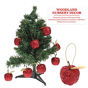 LIOOBO Mini Red Apple Ornaments: 20pcs 1.9in Christmas Tree Apple Baubles, Small Apple Hanging Ornaments, Apple Decor for Xmas Party Holiday Decoration