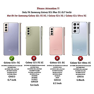 for Samsung Galaxy S21 Plus Case with Camera Lens Cover HD Screen Protector, Military-Grade Drop Tested Magnetic Ring Holder Kickstand Protective Phone Case for Samsung Galaxy S21+ Plus 5G (Navy Blue)