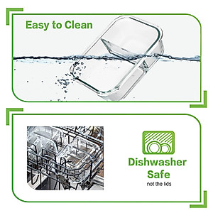 HOMBERKING 10 Pack Glass Meal Prep Containers 2 Compartment, Food Storage Containers with Lids, Airtight Lunch Bento Boxes (10 lids & 10 Containers) - White