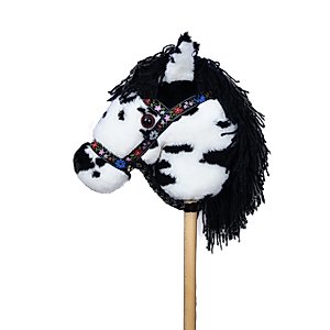 Prairie Ponies Stick Horse - Hobby Horse - Stick Pony (Buckskin with Gold Cowboy Halter)