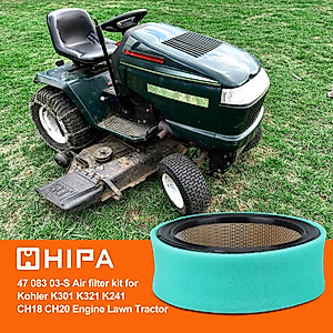 Hipa 47 083 03-S Air Filter for Kohler CH730-CH740 K301 K241 K321 K341 CH20 CH18-CH25 CV724-CV740 CV17-CV23 47 883 03-S1 Engines