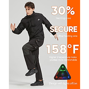 Axnol Heated Pants with 20000mAh Battery Pack Electric Heated Snow Hiking Pants Winter Softshell Outdoor Trousers (XL, Black)