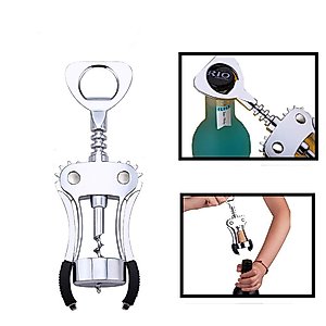 Wing Corkscrew Red Wine Bottle Opener,Zinc Alloy Stainless Steel Multifunction Beer Cap Opener Wine Bottle Stopper Opener