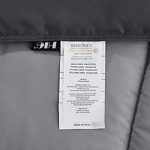HIG 3pc Grey Queen Size Comforter Set - All Season Reversible Down Alternative Comforter with Two Shams - Quilted Duvet Insert with Corner Tabs - Box Stitched Blanket - Breathable, Soft