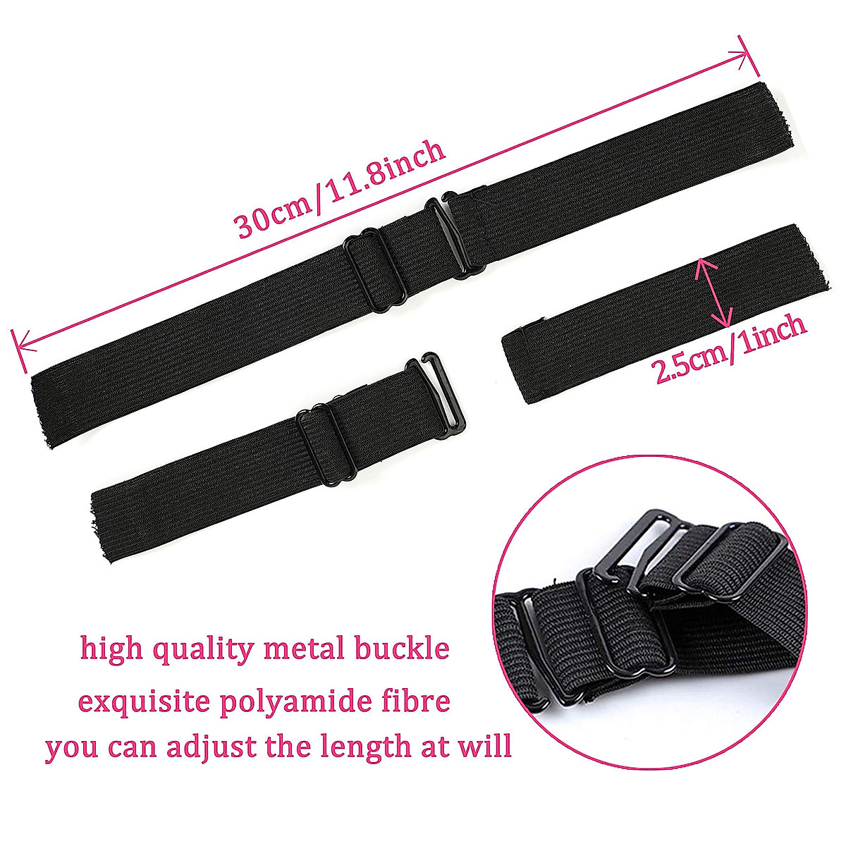 Adjustable Elastic Band for Wigs，Adjustable Wig Band Wig Elastic Bands for Keeping Wig in Place Elastic Adjustment Strap Sew to the Wig Cap (8Pcs, Elastic Band)