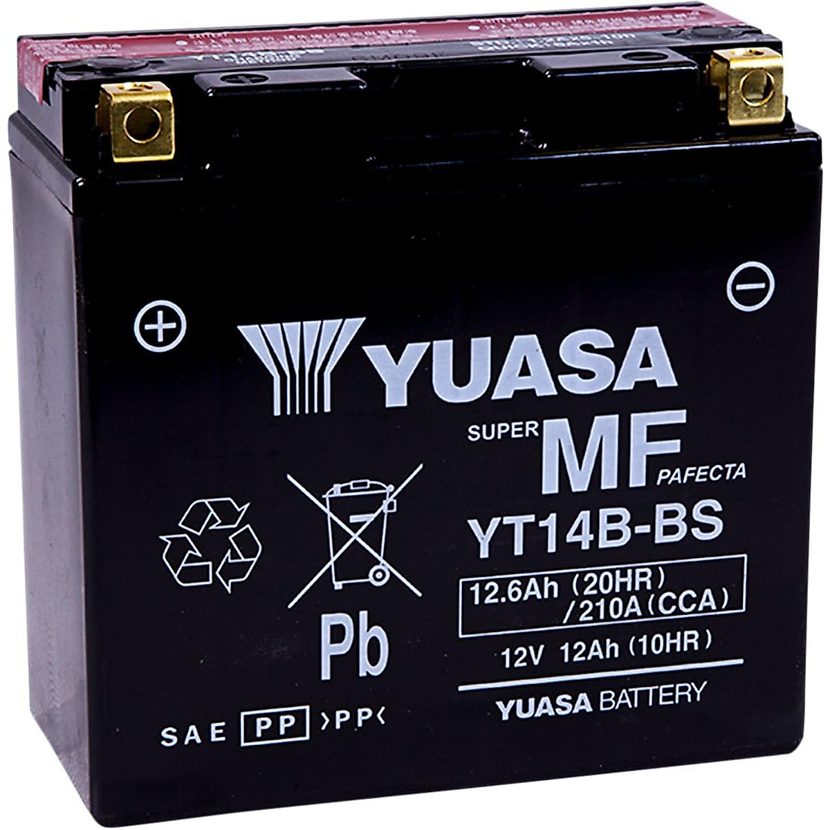 Yuasa YUAM624B4 YT14B-BS Maintenance Free AGM Battery with Acid pack