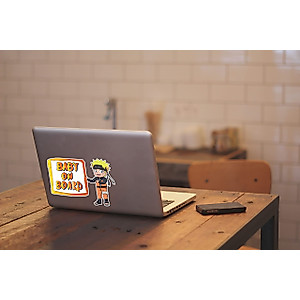 Baby on Board Sign Super Funny Cartoon Sticker to Caution Drivers by Placing Warning Decals on Car Accessories Windows Bumpers for Safety Measures Perfectly Designed Anime in |5" Height X 7" Width|