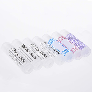 Lip Balm Container Tubes - 50-Pack - DIY - Transparent- 3/16 Oz (5.5 ml) - Including 50 Writeable & 50 Printed Lip Balm Stickers - Twist Mechanism and a Cap - Empty