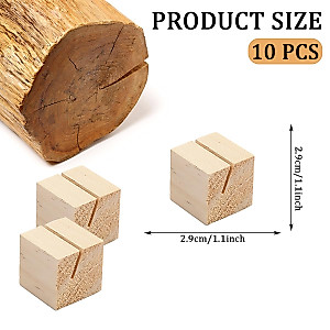 Auswalar 10 PCS Wood Place Card Holders, Wood Table Number Holders, Stands Picture Holder, for Home Wedding, Party, Decoration, Photo Display