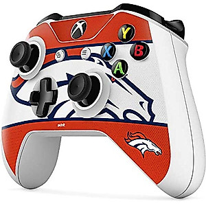 Skinit Decal Gaming Skin Compatible with Xbox One S Controller - Officially Licensed NFL Denver Broncos Zone Block Design
