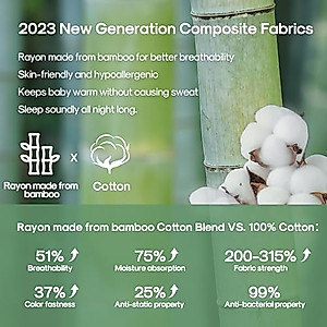 Domiamia Baby Sleep Sack Ultra Soft Cotton & Rayon Made From Bamboo 2.5 TOG Toddler Sleeping Sack 2t-3t Rayon Sleeping Bag Dryable Warm Wearable Blanket 24-36 Months Better Sleep Year-round