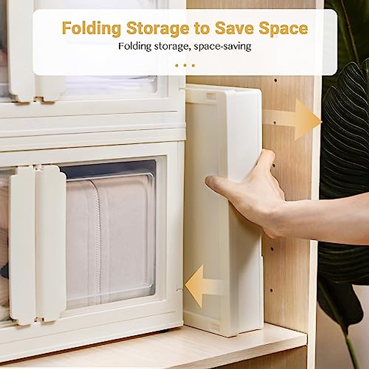 Homde 3 Pack Closet Organizer Stackable + 2 Pack Storage Bins 57.8QT with Lids and Wheels