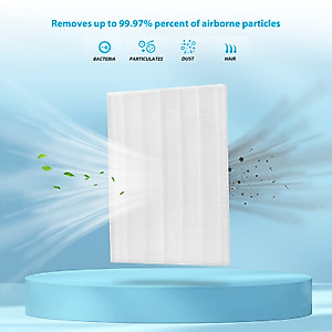 Smilyan 116130 Filter H Replacement True HEPA for Winix 5500-2 and AM80 Air Purifier, 3 Pack HEPA Filter Only (3 Hepa Filters)