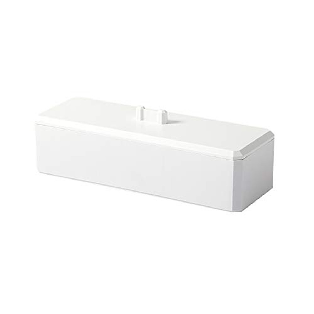 Ezebesta 3 Divider Organizer for Cotton Swab Ball Qtip Cotton Pads Holder Plastic Container Dispenser Box with Lid for Bathroom Storage (White)