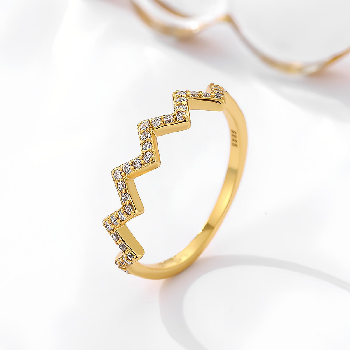 LOVECOM 925 Sterling Silver Wave Rings with Zircon, To My Love Highs and Lows Wave Stacking Ring Specific Inspirational Ring Encouragement Gift for Women Friends