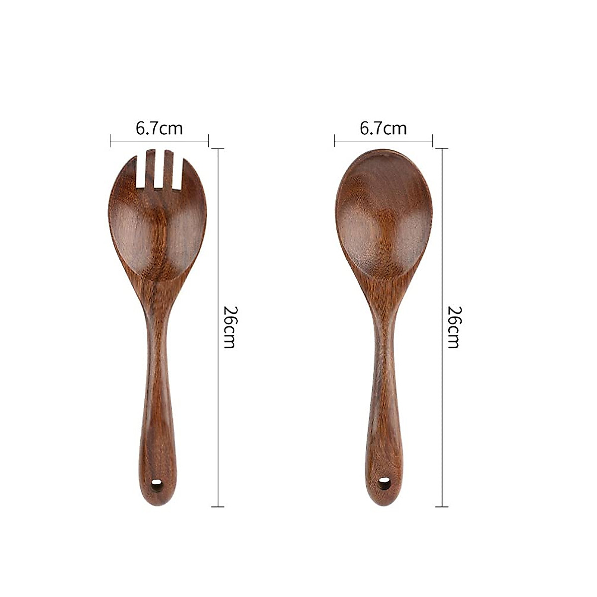 Hemoton Griddle 2pcs Wooden Salad Spoon Household Tablespoon Kitchen Utensils