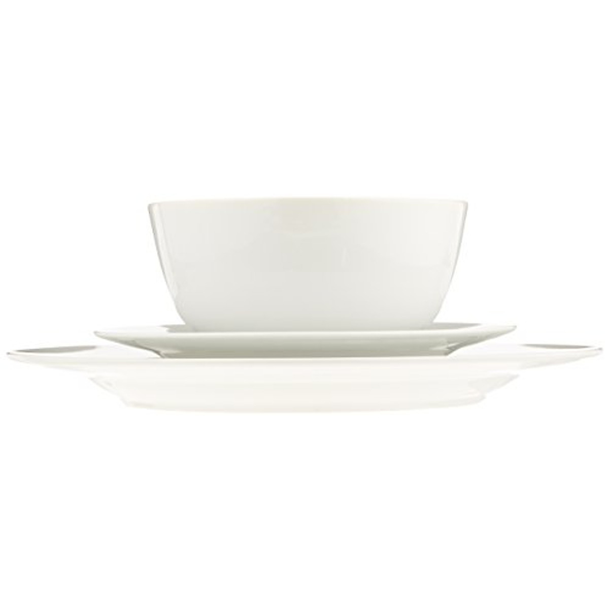 Amazon Basics 18-Piece Kitchen Dinnerware Set, Plates, Dishes, Bowls, Service for 6 - White