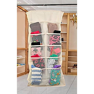 Home-X Hanging Bra and Sock 15-Pocket Closet Organizer, Wardrobe Storage Hanger for Underwear, Bra, Socks - 30 Inches Long
