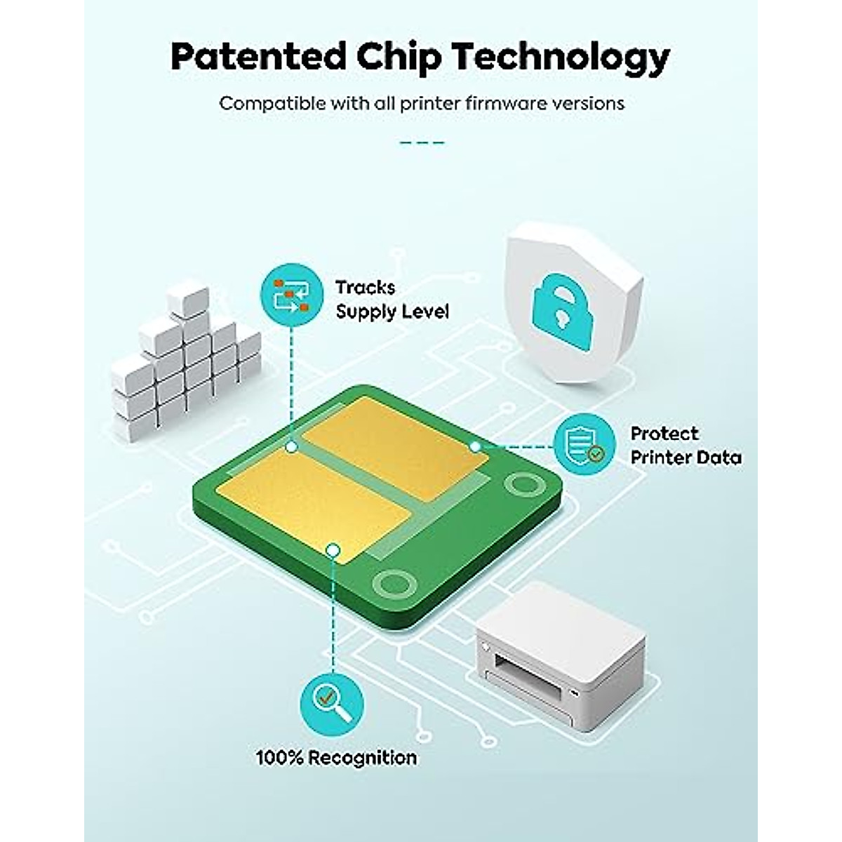 TESEN 410X(with New Chips) Remanufactured Toner Cartridge Replacement for HP 410X CF410X for HP Color Pro M452dn M452dw M452nw MFP M477fdw M477fnw M477fdn M377dw (Black, 4PK) Green Series