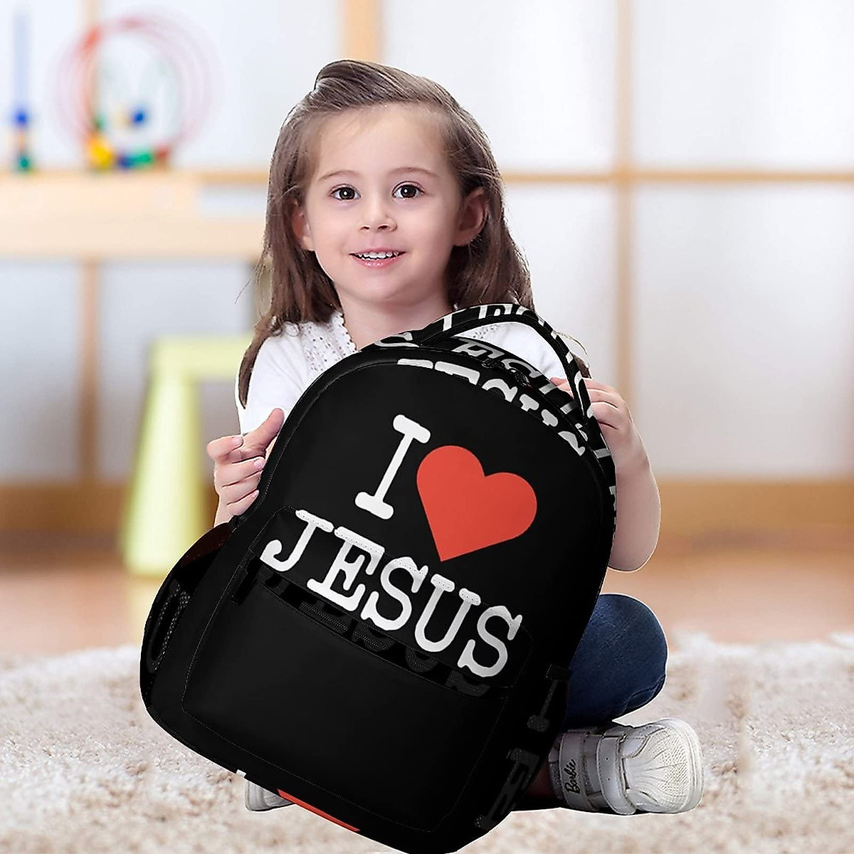 SDERDZSE Backpack Yeshua Jesus Christian Laptop Backpack Casual Daypack Cute Travel Backpack for Women Men