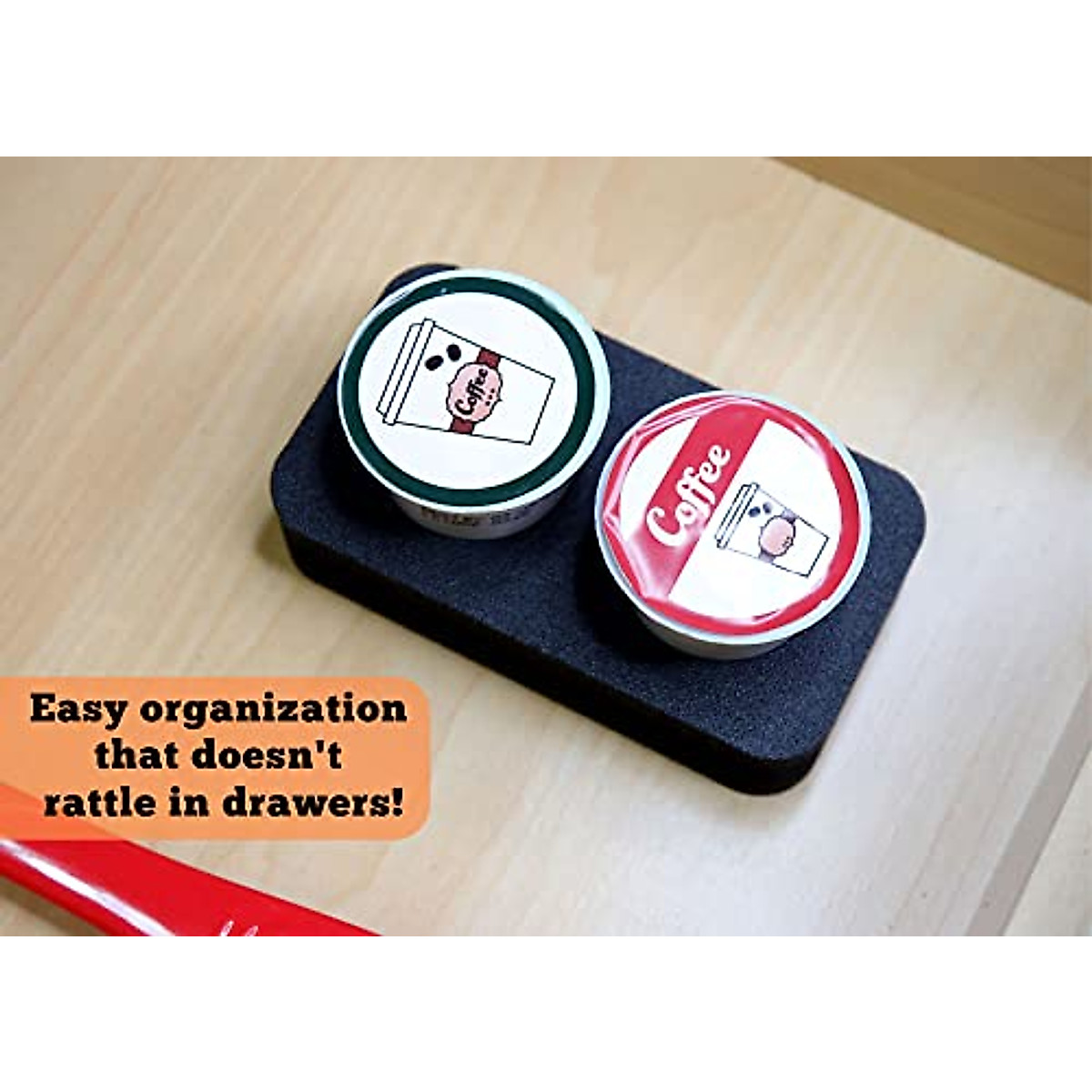 Polar Whale Hotel Hospitality Coffee Pod Storage Organizer 2 Piece Multi-Pack Tray Holder Waterproof Washable Bed and Breakfast Drawer Insert Holds 2 Pods Each Compatible with Keurig K-Cup 2 Pc Set