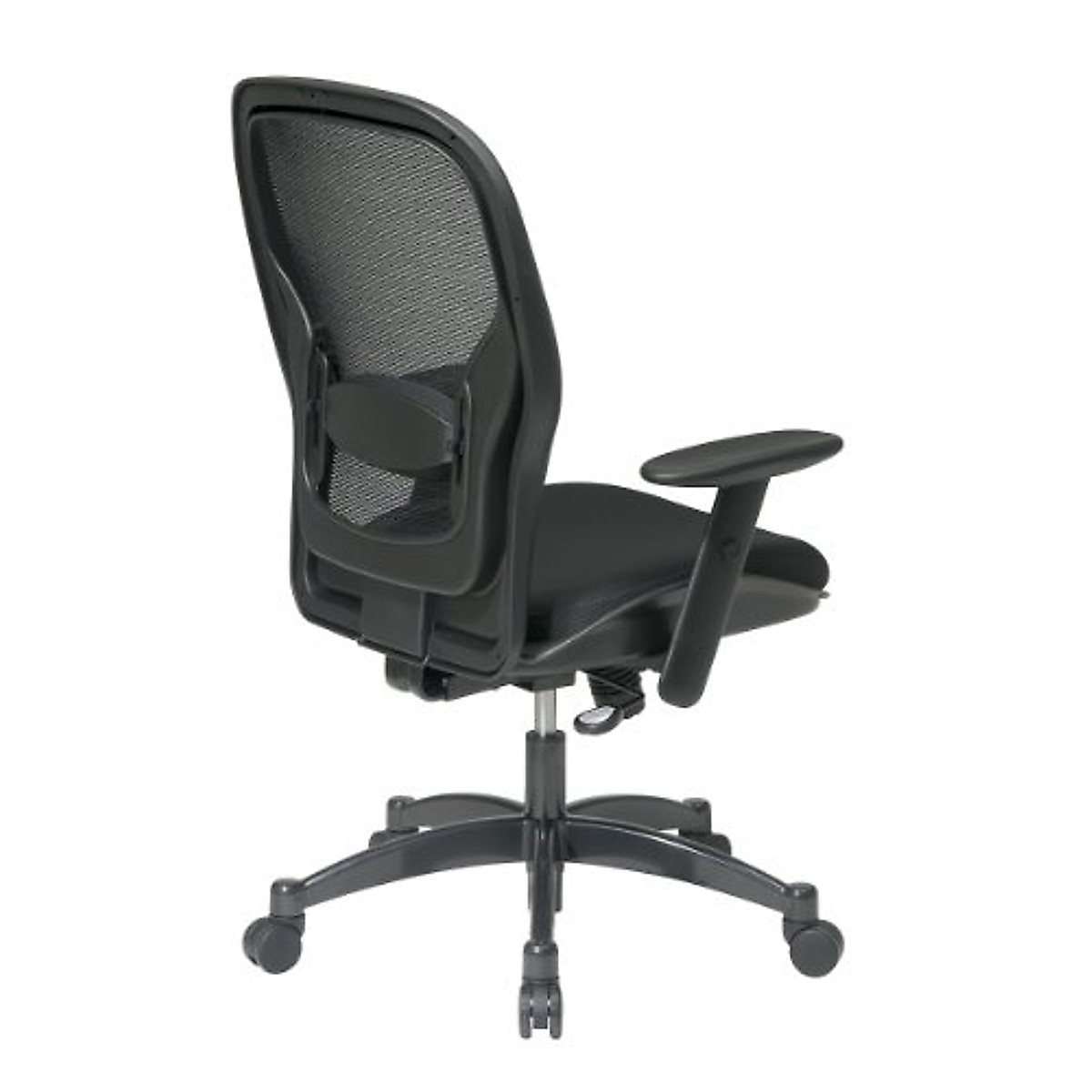 SPACE Seating Breathable Mesh Black Back and Padded Mesh Seat, 2-to-1 Synchro Tilt Control, Adjustable Arms and Lumbar Support with Gunmetal Finish Base Managers Chair