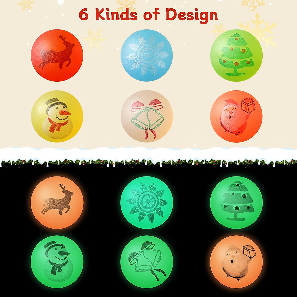 NOVWANG 24Pcs 12 Styles Halloween Bouncing Balls, Glow in The Dark Bouncy Play Balls Halloween Party Favors Goodie Bag Fillers School Classroom Games