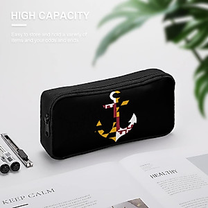 Maryland Anchor Pencil Case Stationery Pen Pouch Portable Makeup Storage Bag Organizer Gift