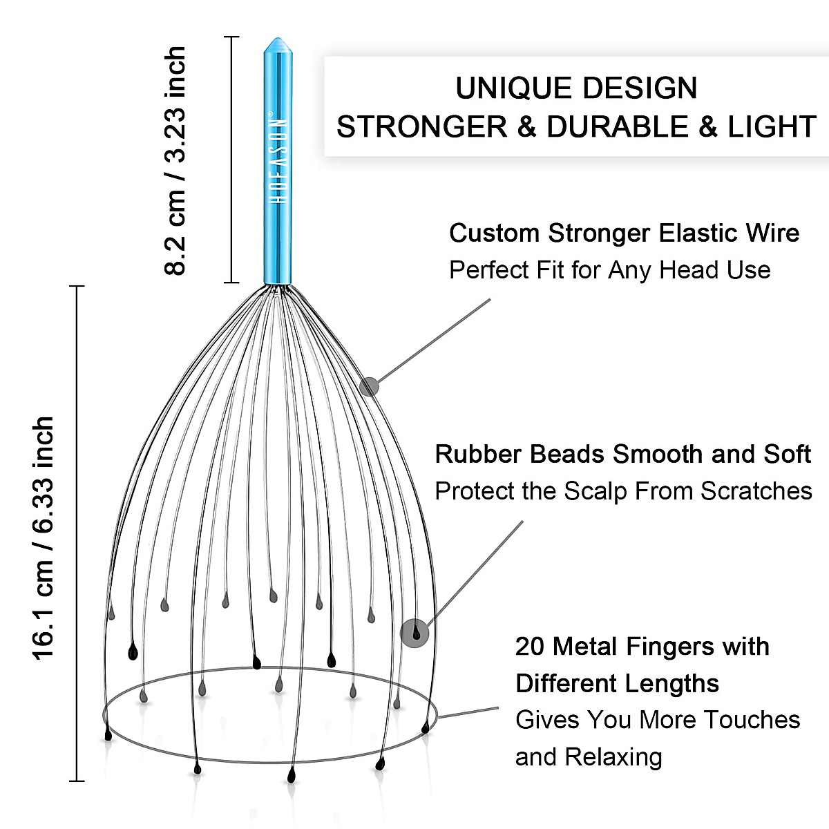 HOFASON 4PCS Head Massager Head Scratcher with 20 Fingers, Scalp Massager Christmas Gift Ideas Stocking Stuffers for Women Men, Massager Tool Bulk Set for Hair Growth and Body Stress Relax