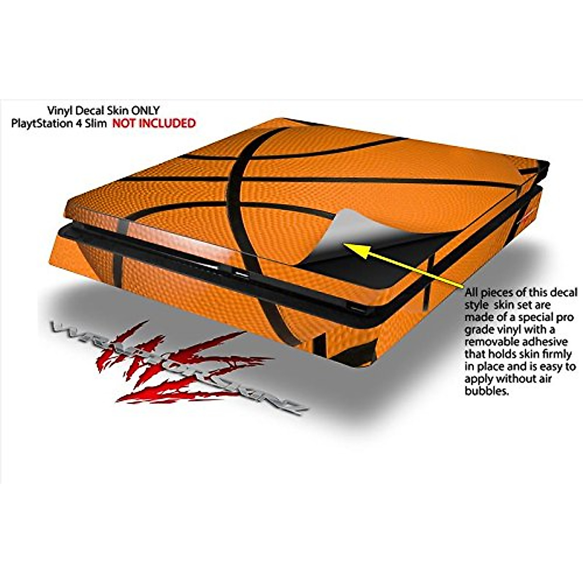 Vinyl Decal Skin Wrap compatible with Sony PlayStation 4 Slim Console Basketball (PS4 NOT INCLUDED)
