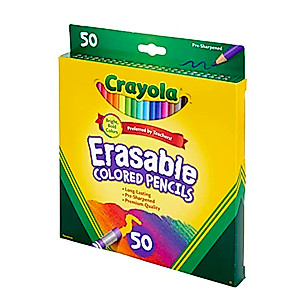 Crayola Erasable Colored Pencils, Back to School Supplies, Adult Coloring, 50 Count [Amazon Exclusive]