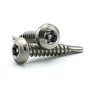 Torx w/Pin Tamper Proof Security Pan Self Driller TEK-3 Screw 410 Stainless Steel - #10 x 3/4 (T-25) Qty-100