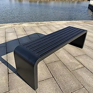 Decorative Outdoor Bench Backrest,Metal,Multicolor,Patio,Deck,Patio,Patio,Patio,Lawn,Pool Lounge Bench Lounge Chair (Black, 100cm*40cm*45(Small))