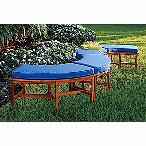 Solid Wood Fire Pit Curved Bench 44" Outdoor Garden Patio