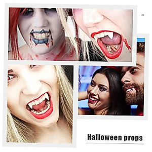 Cosplay Props 10pcs Halloween Dentures Costumes for Cosplay Costumes Teeth Fake Gagtechnoblade Cosplay Dress up Dentures Cover Artificial Teeth Decorate Prom PVC White