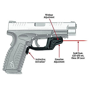 Crimson Trace LG-448 Laserguards with Red Laser, Heavy Duty Construction and Instinctive Activation for Springfield Armory XD and XD(M) Pistols, Defensive Shooting and Competition
