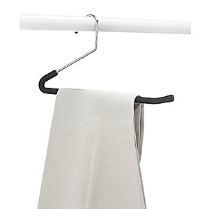 Whitmor Chrome & Foam Slack Hangers, S/3, Black, 0.46 x 14.375 x 6.5 inch