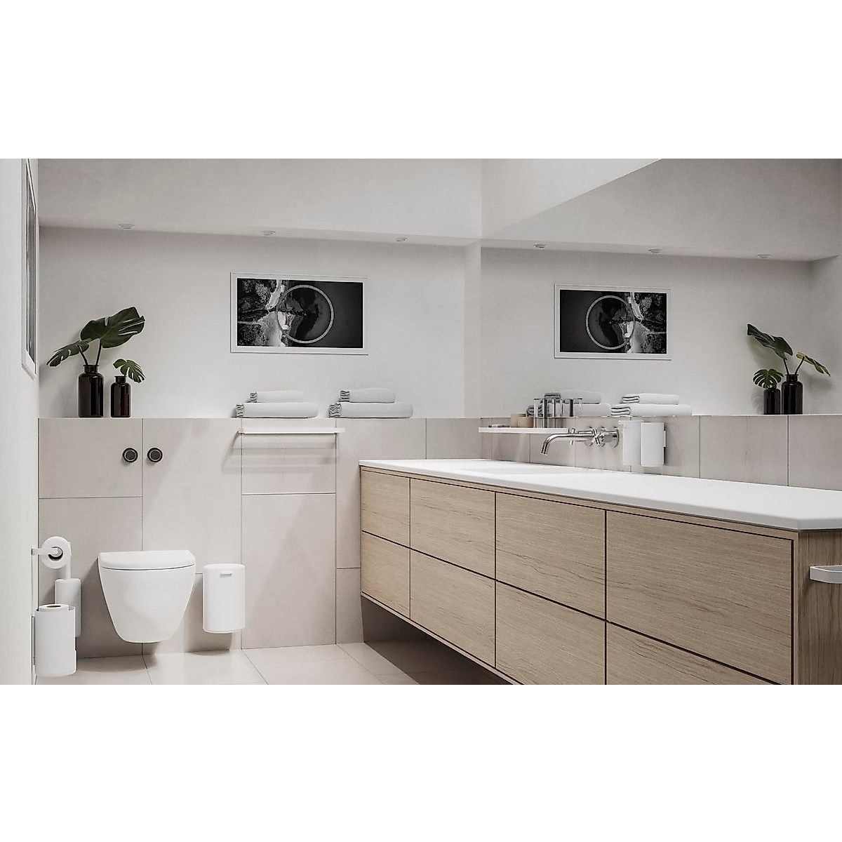 Zone Denmark Shower Shelf Rim Elevate Your Bath Space with Contemporary Elegance and Functional Design - White