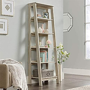 Sauder Trestle 5-Shelf Bookcase, Chalked Chestnut finish