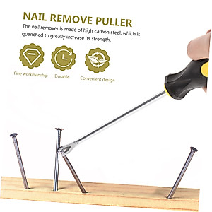 Uonlytech 4pcs Carpenter Hand Puller Metal Pry Bar Staple Removal Tools staple remover staple puller stapler remover tool carpet stretcher Upholstery staple nail rubber trolley office