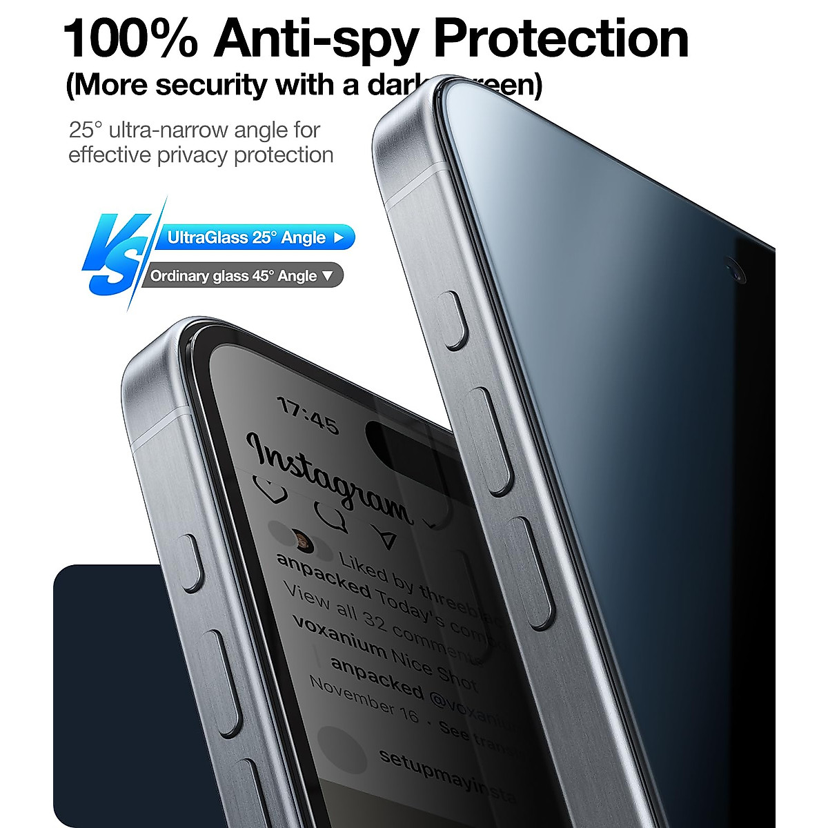 UltraGlass [2023 NEW] Invisible Privacy Armor for iPhone 14 Pro Max Screen Protector [UNBREAK TOP 9H+ Shatterproof] Stealth HD Privacy Screen Protector 14 Pro Max Tempered [Longest Durable] 2 Packs