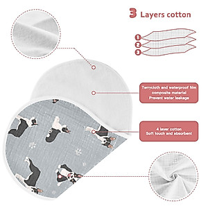 YYZZH Boston Terrier Dog Do Yoga Muslin Burp Cloths for Baby 2 Pack 100% Cotton Baby Washcloths Bibs for Boy Girl